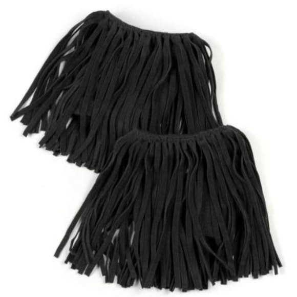Very Moda | Accessories | Hippie Boho Black Faux Leather Fringe Boot ...